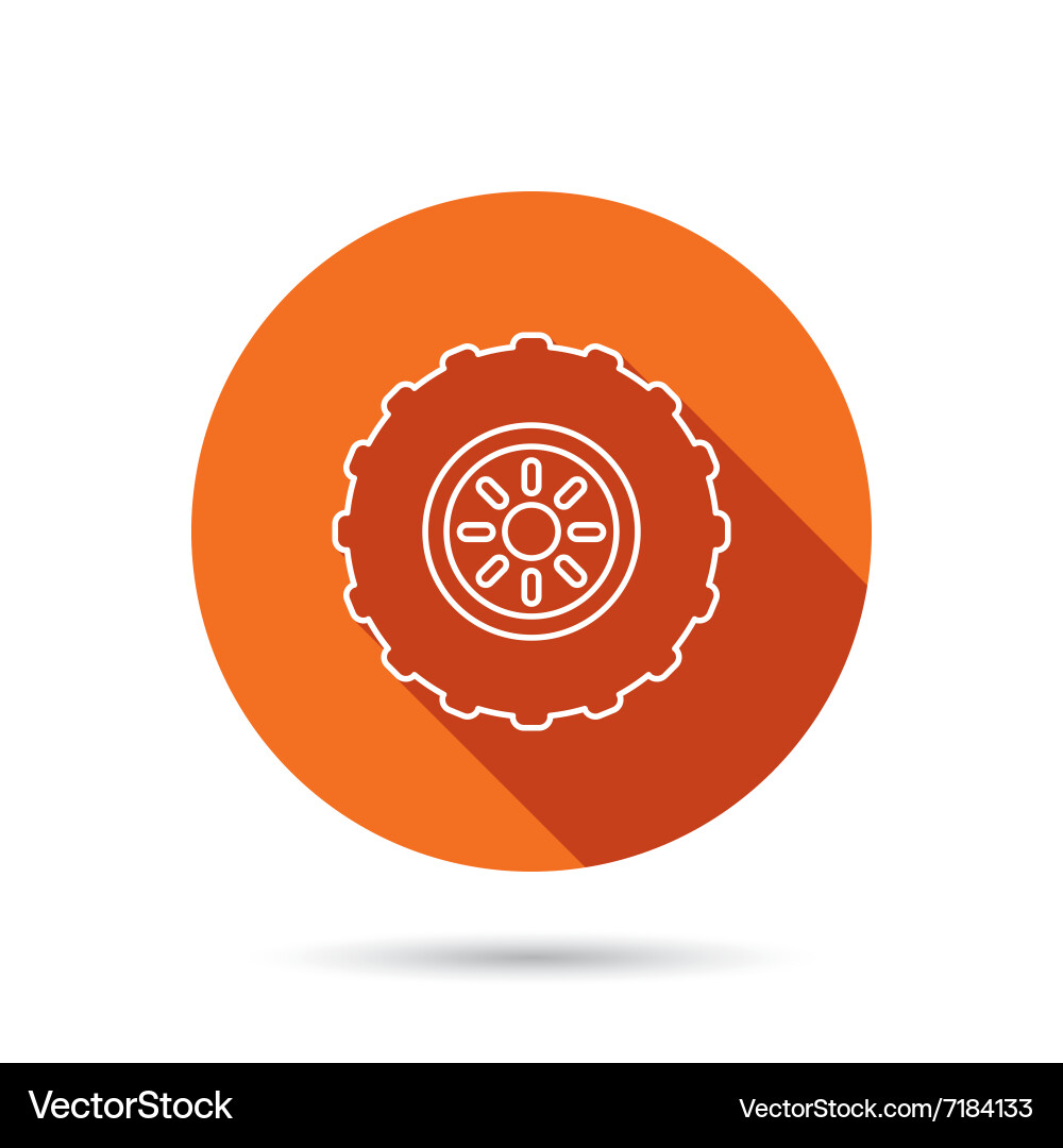 Tractor wheel icon Tire service sign Royalty Free Vector