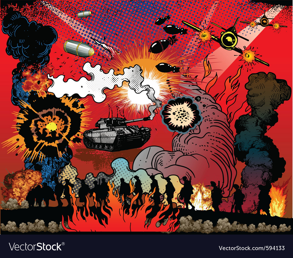 War explosions Royalty Free Vector Image - VectorStock