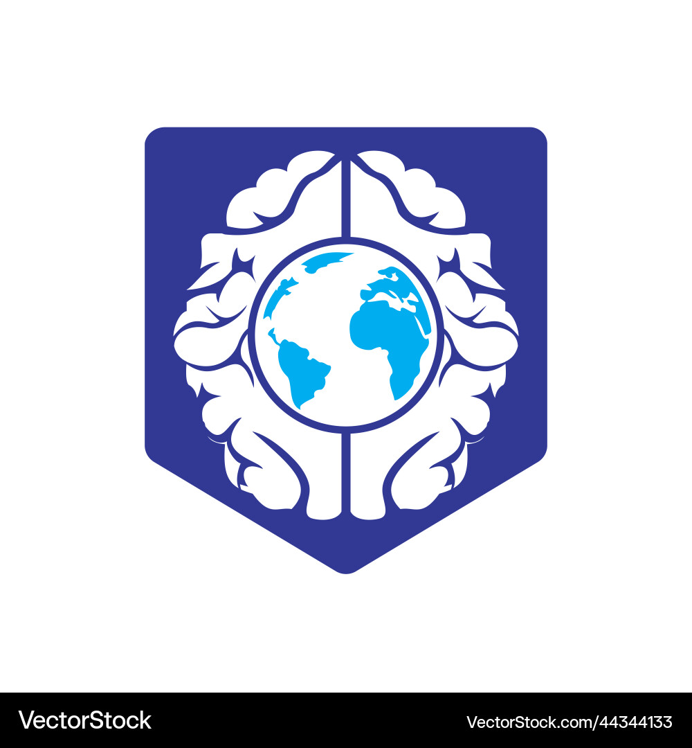World brain logo design template Royalty Free Vector Image