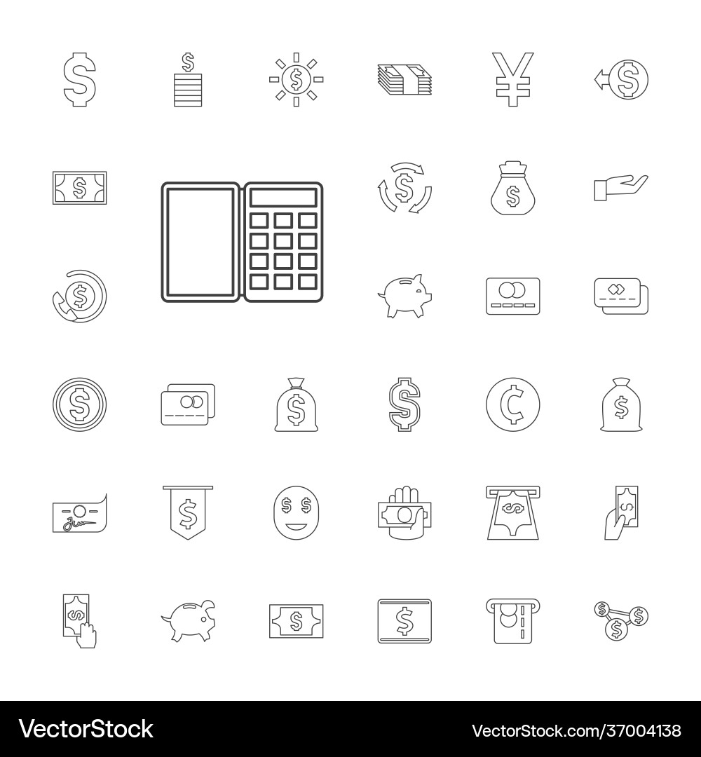 33 cash icons Royalty Free Vector Image - VectorStock