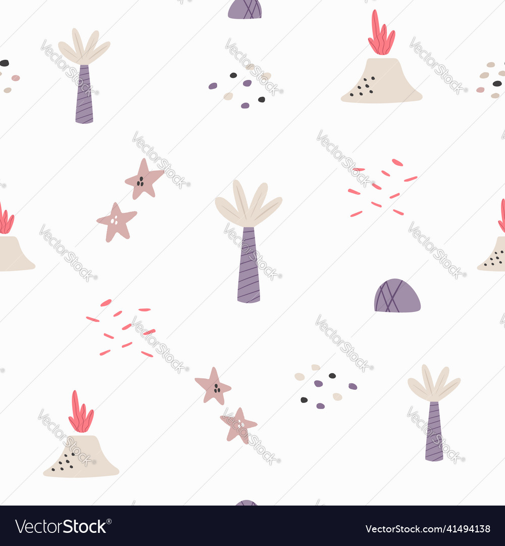 Abstract seamless pattern with hand drawn elements