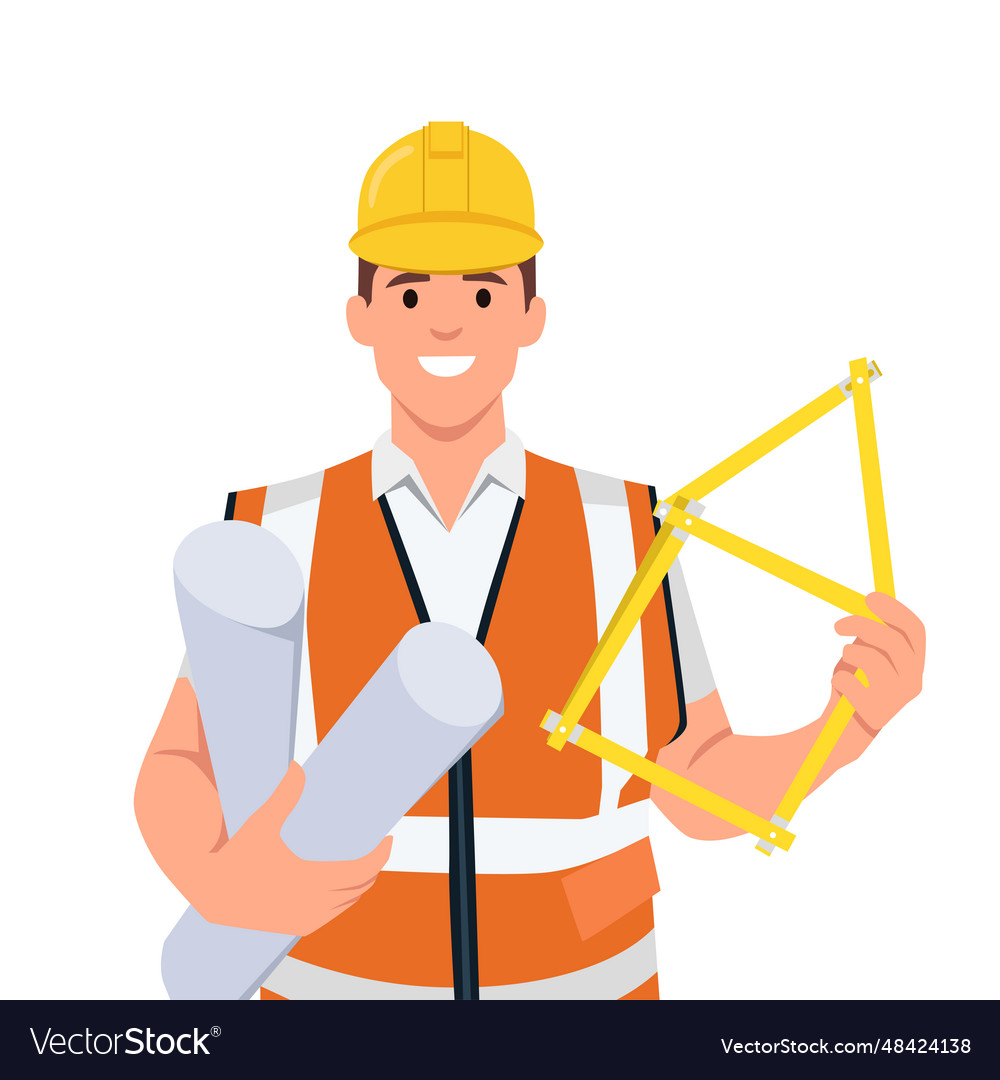 Architect builder worker construction engineer Vector Image
