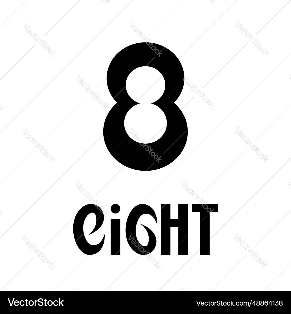 Black symbol for number 8 on a white background Vector Image