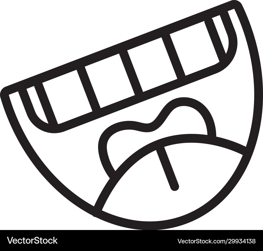 Crazy mouth laughing line style icon Royalty Free Vector
