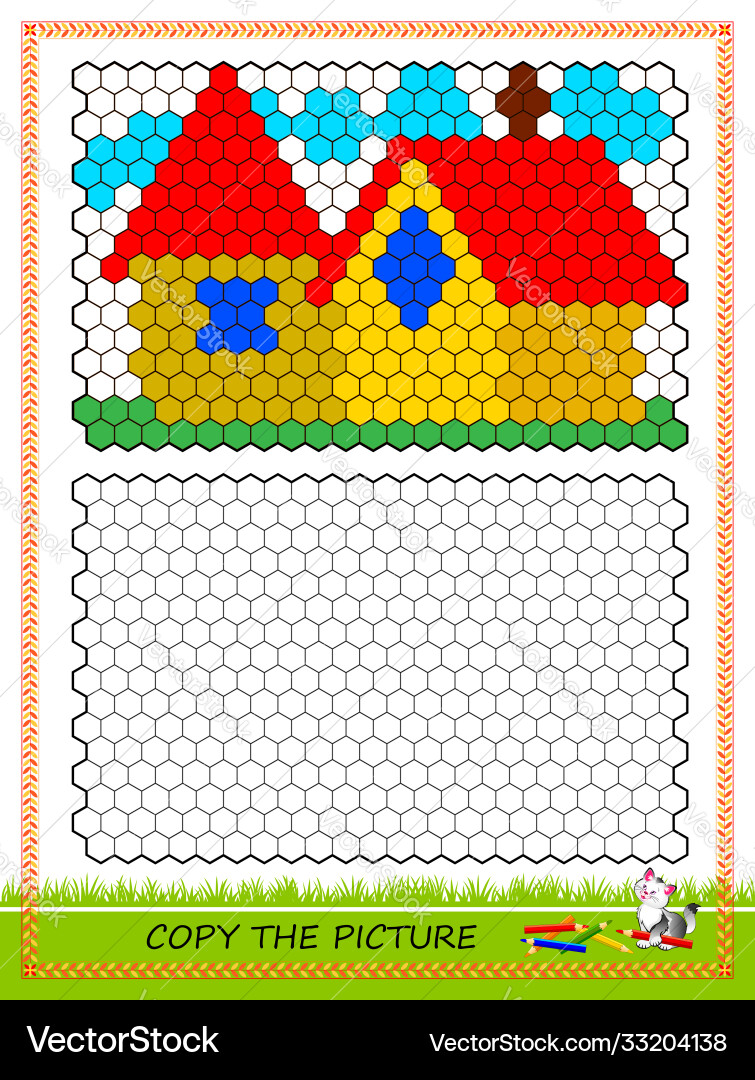 Educational page for kids copy picture printable Vector Image