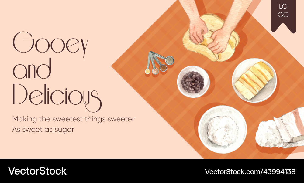 Facebook ads template with homemade cookie Vector Image