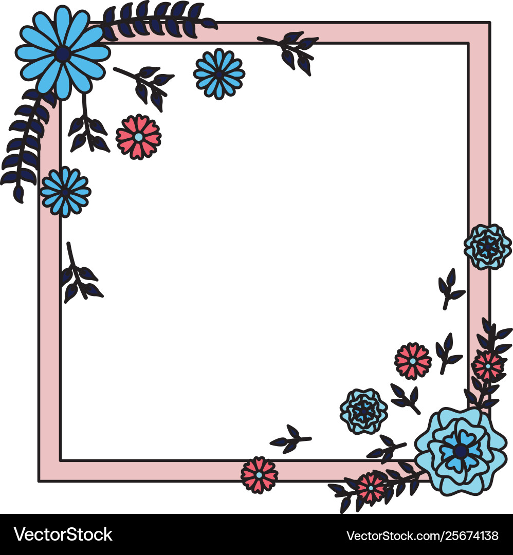 Flowers badge decoration Royalty Free Vector Image