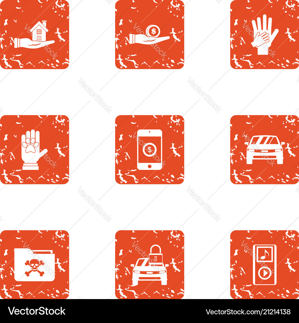 Foreman icons set grunge style Royalty Free Vector Image
