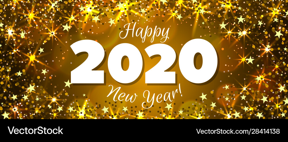 Happy new year 2020 banner Royalty Free Vector Image