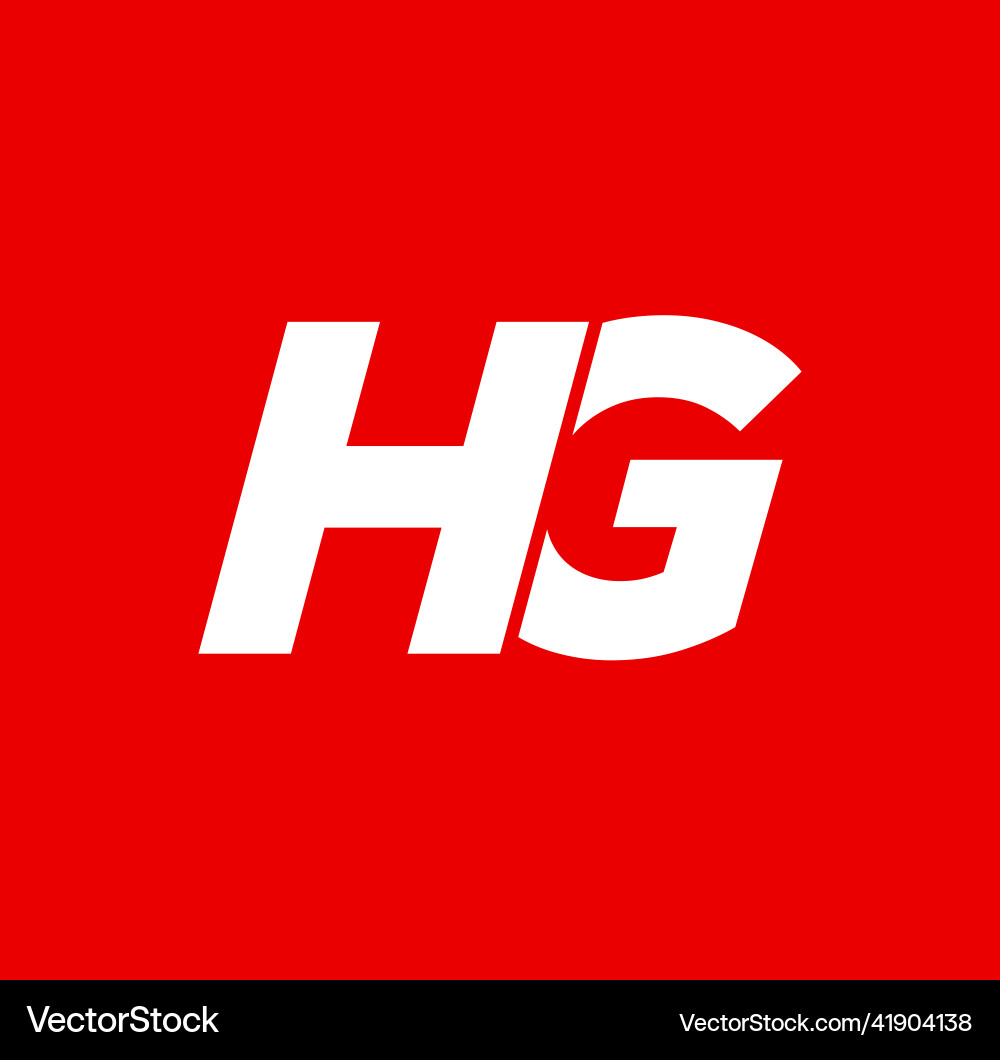 Hg brand name initial letters monogram symbol Vector Image