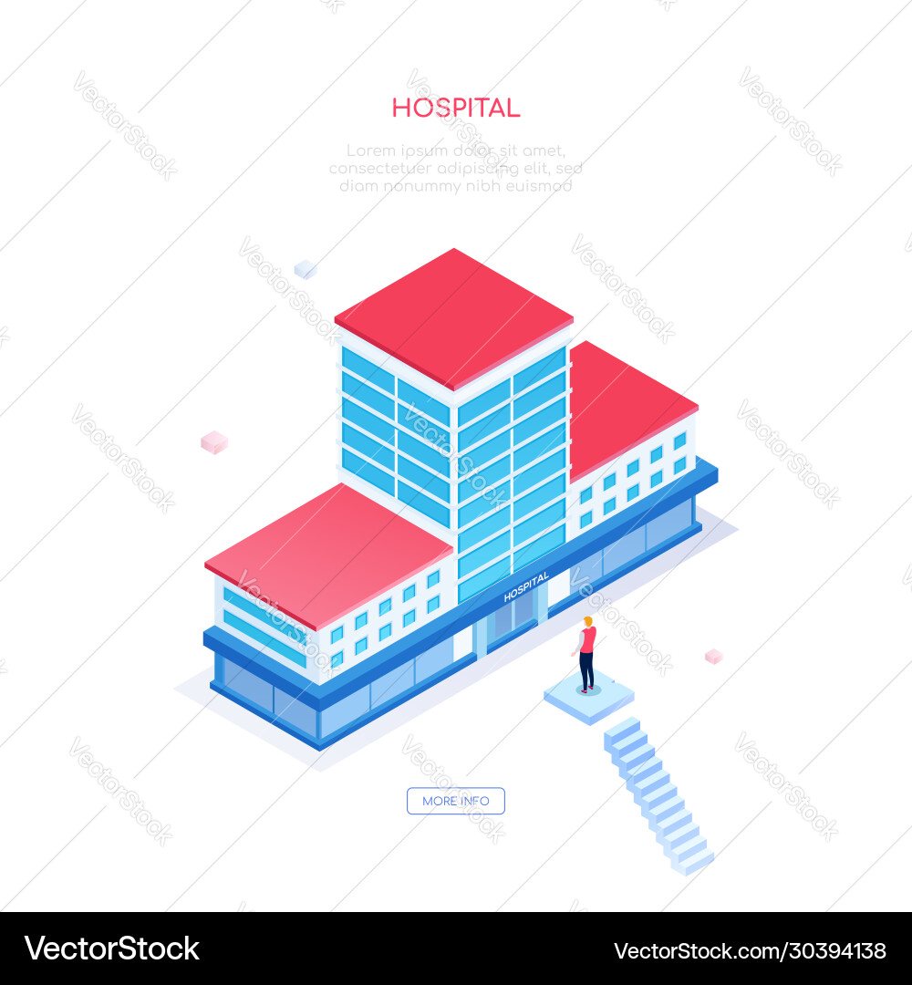 Hospital - modern colorful isometric web Vector Image