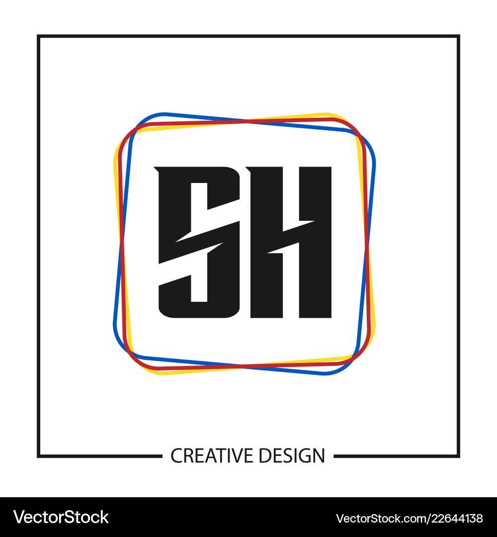 Initial letter sh logo template design Royalty Free Vector