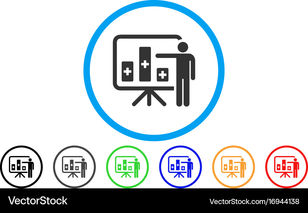 Medical public report rounded icon Royalty Free Vector Image