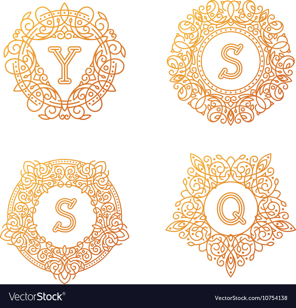 Monogram bage logo Royalty Free Vector Image - VectorStock