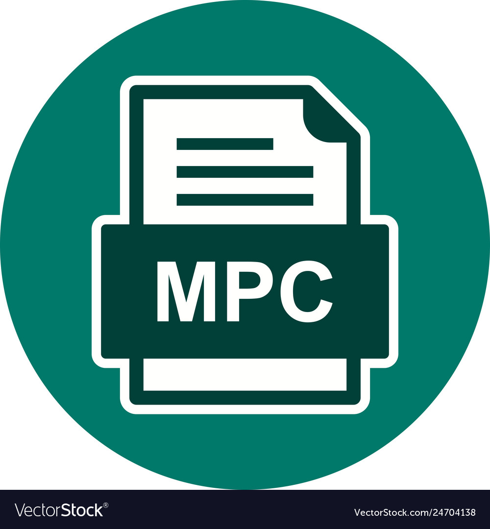 Mpc file document icon Royalty Free Vector Image