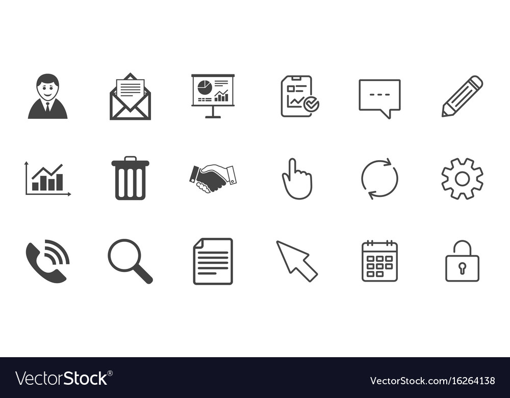 Office documents and business icons Royalty Free Vector