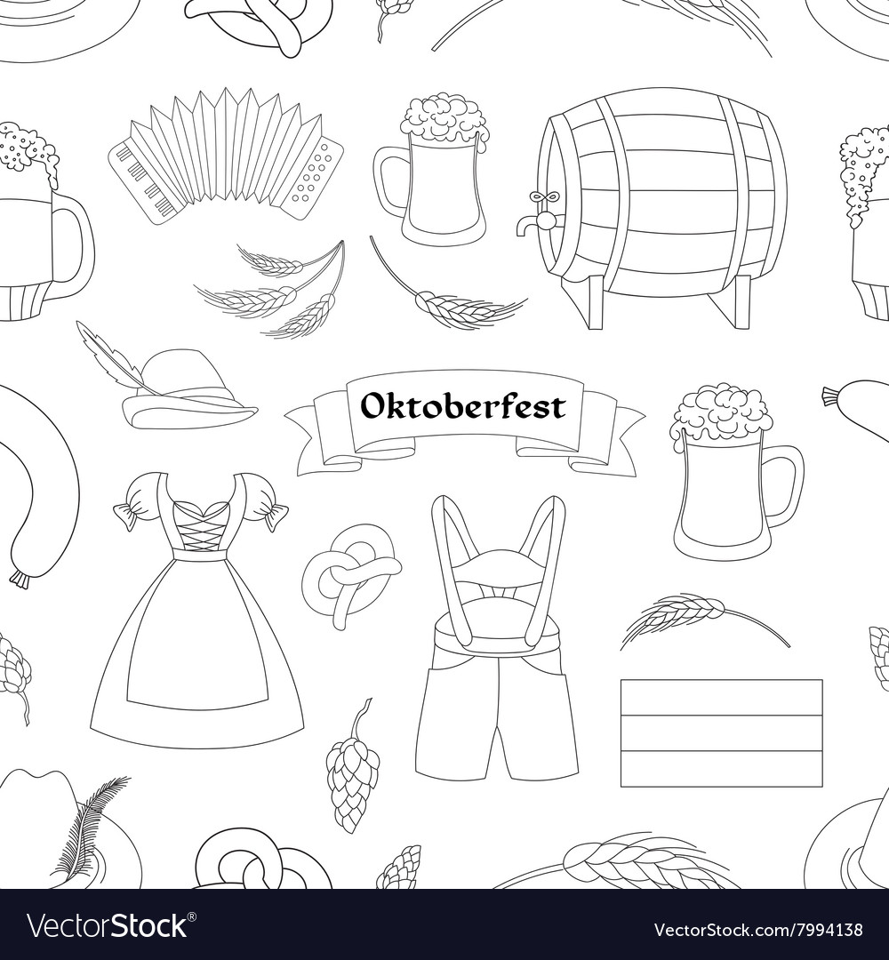 Oktoberfest pattern Germany elements Royalty Free Vector