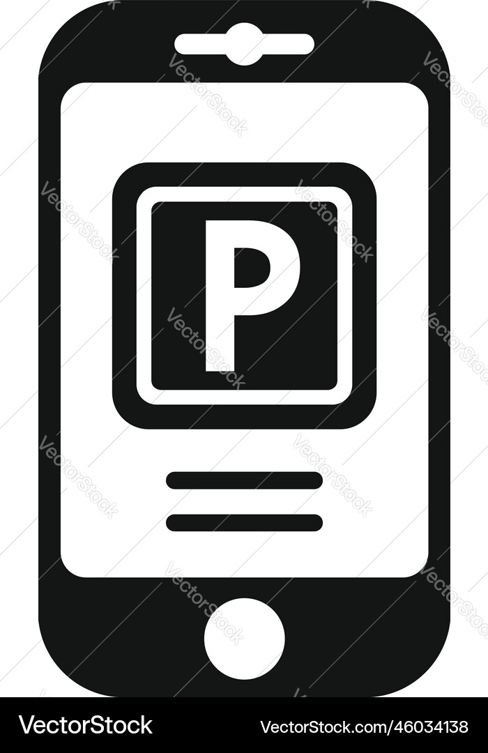 Phone paid parking icon simple space park Vector Image