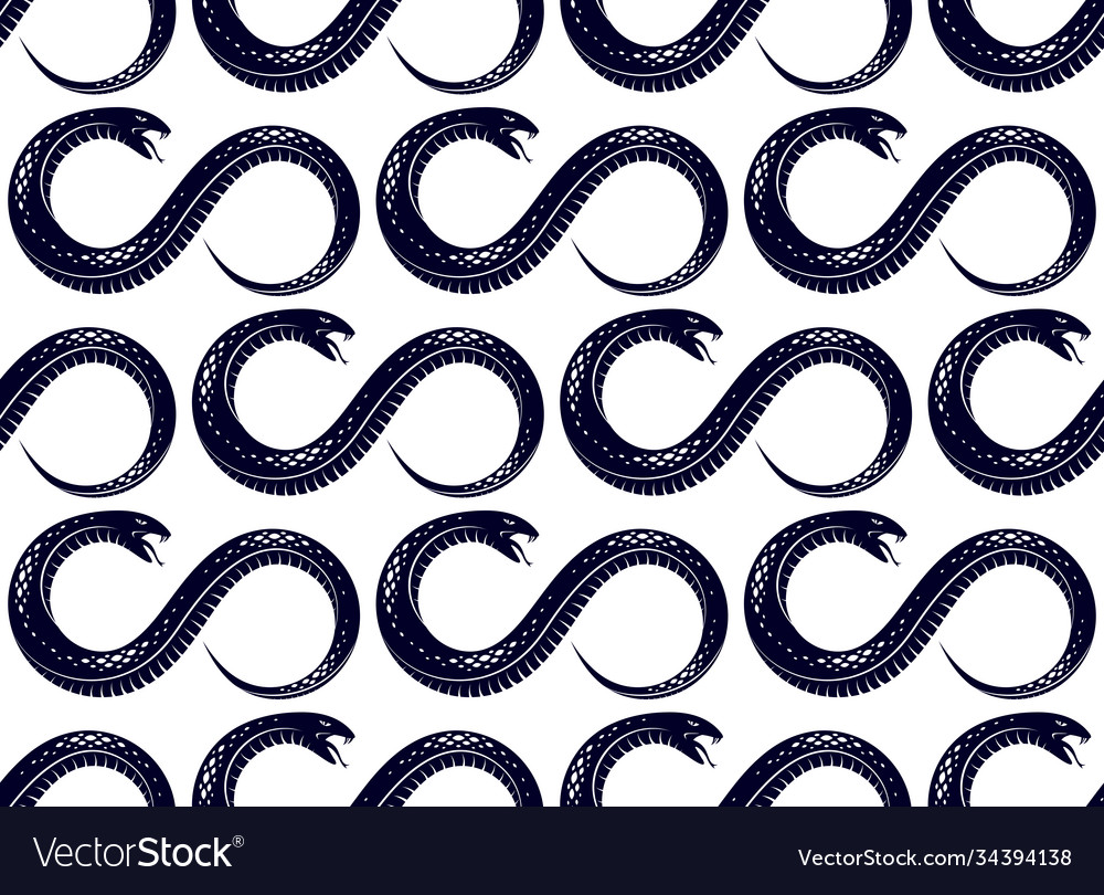 Repeat snakes seamless pattern tiling endless Vector Image