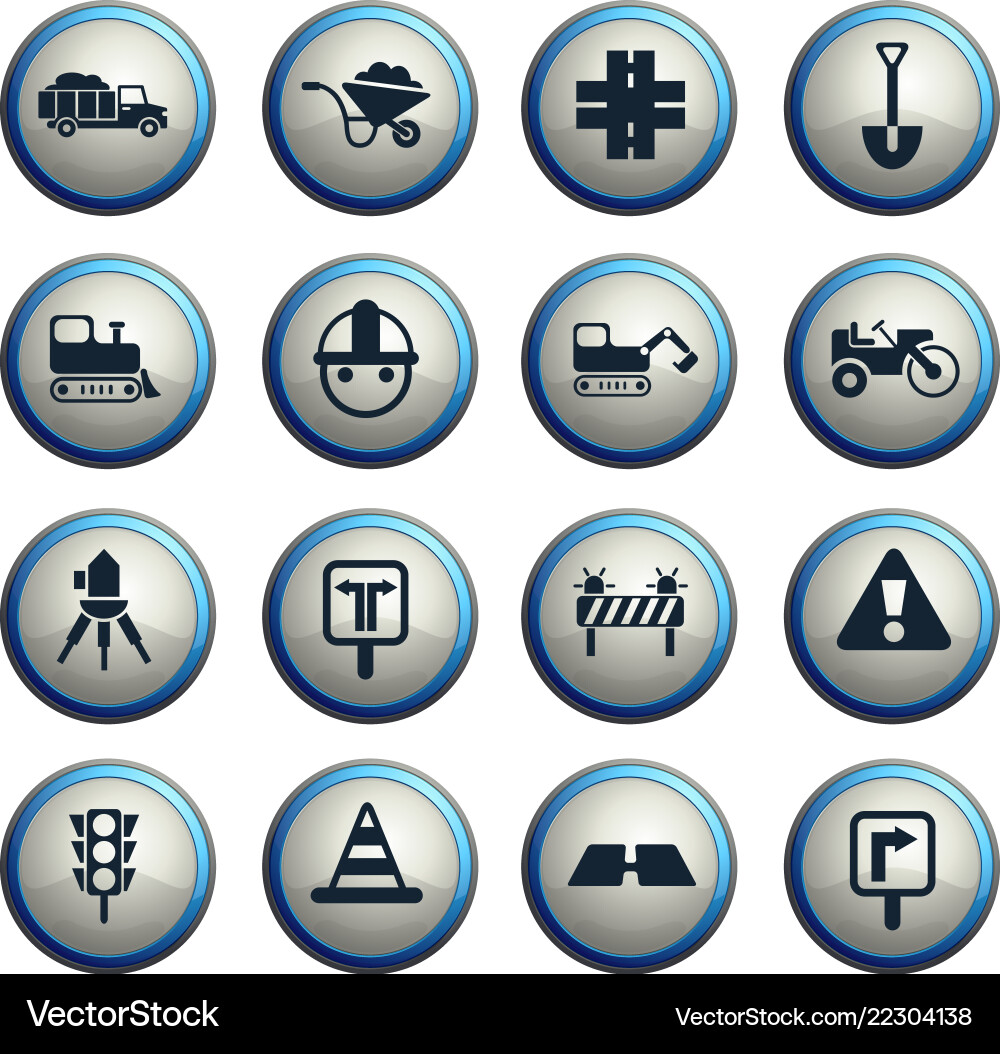 Road repairs icon set Royalty Free Vector Image