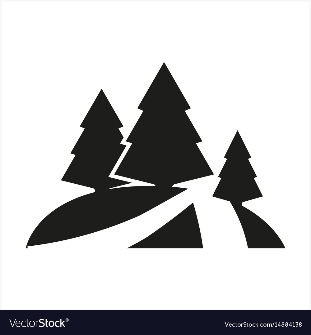 Simple minimal black tree icon symbol style Vector Image