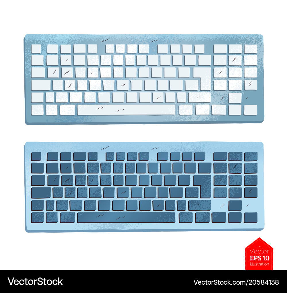 Top view of keyboard Royalty Free Vector Image