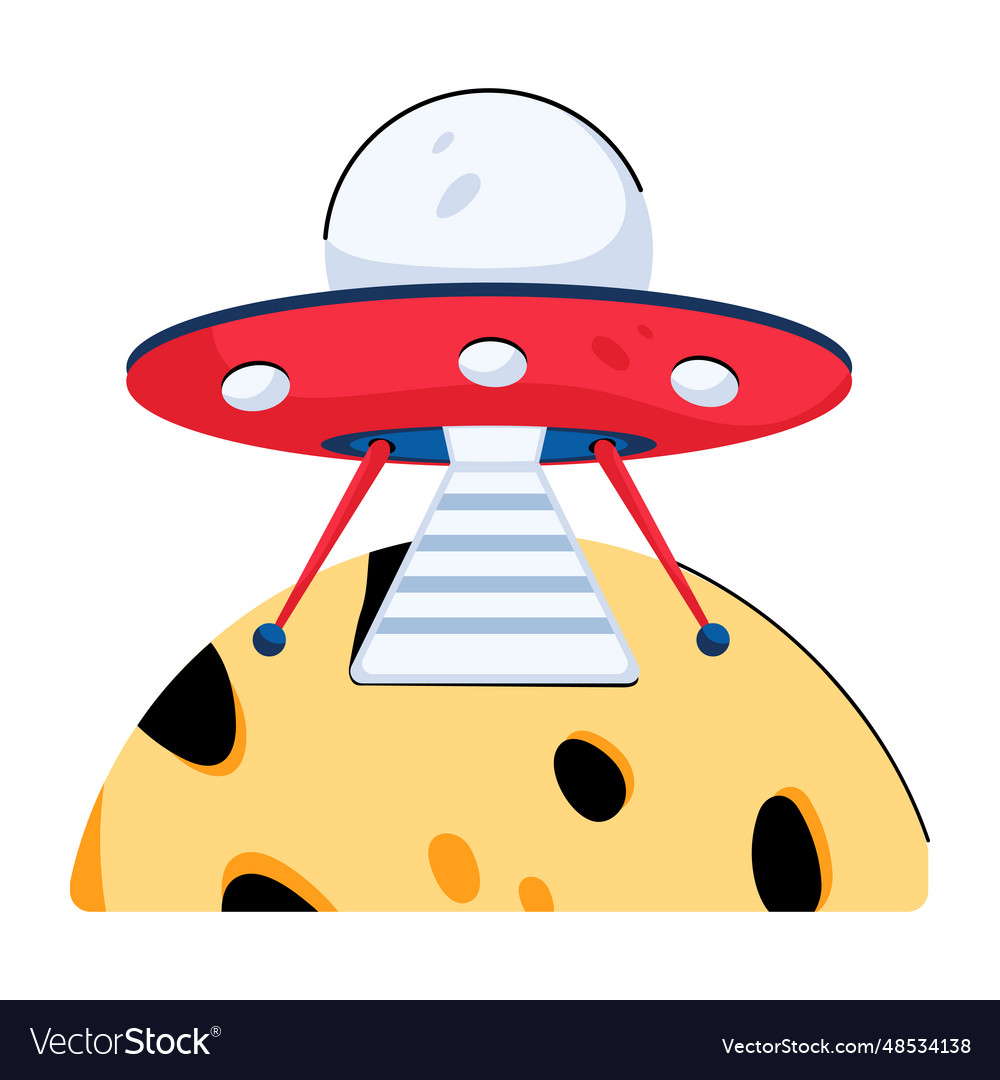 Ufo landing Royalty Free Vector Image - VectorStock Ufo landing Royalty Free Vector Image - VectorStock