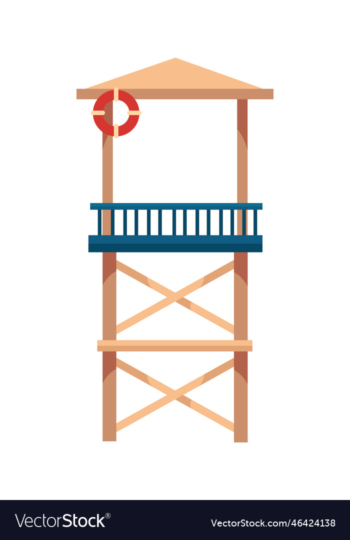 Wooden lifeguard station Royalty Free Vector Image