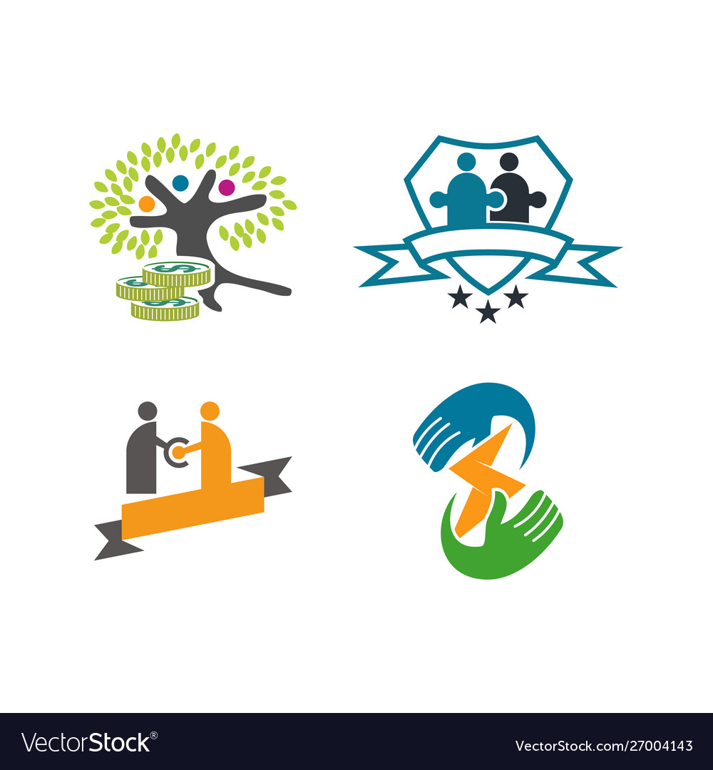 Commitment teamwork together business logo Vector Image