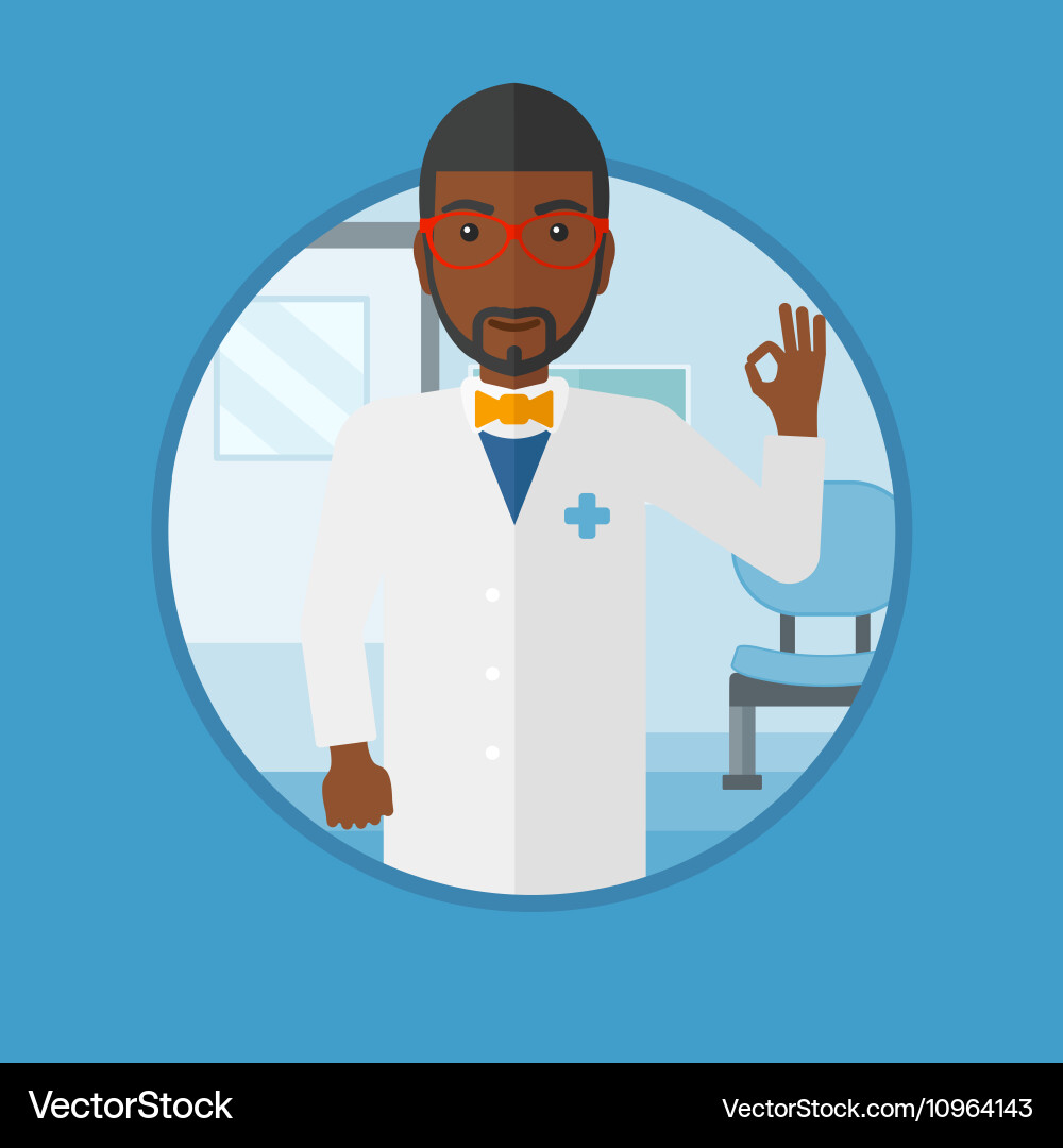 Doctor showing ok sign Royalty Free Vector Image