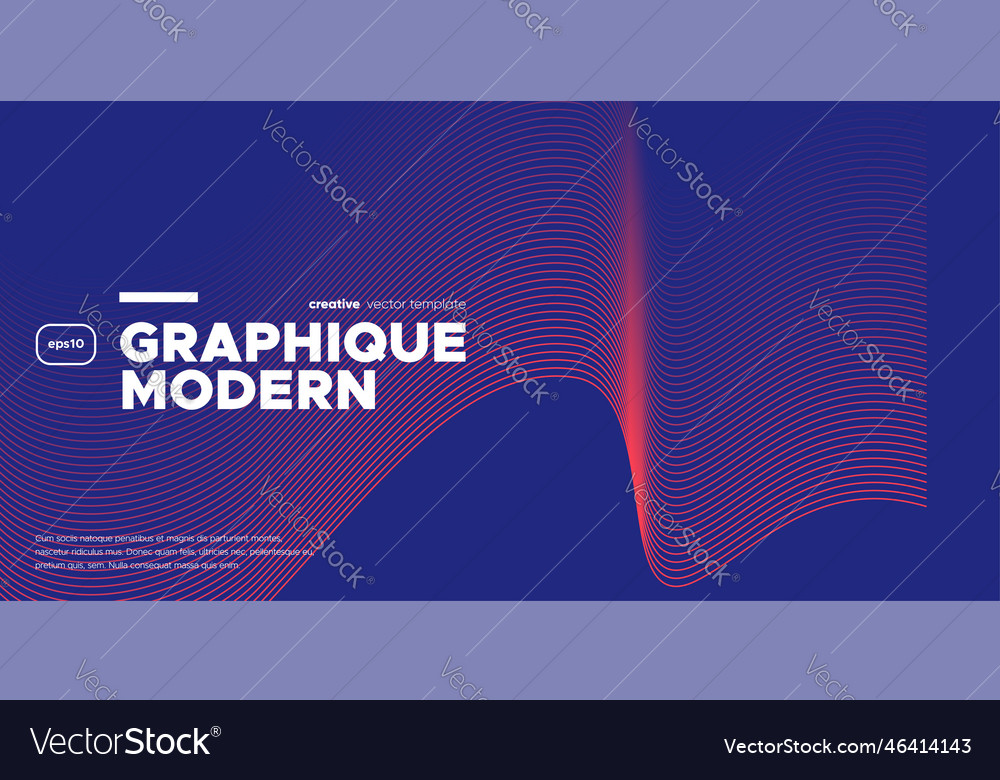 Geometric banner with wavy lines design Royalty Free Vector