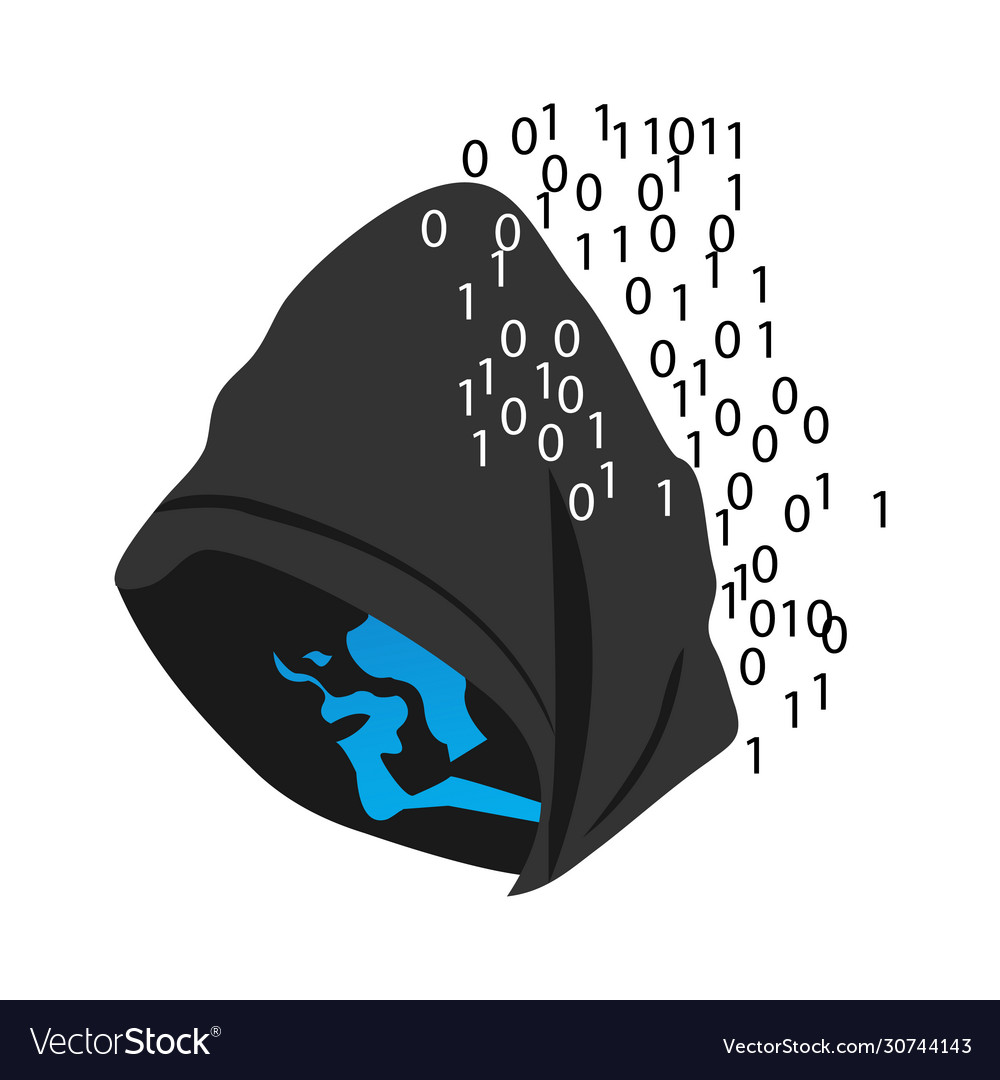 Head computer hacker in hoodie Royalty Free Vector Image