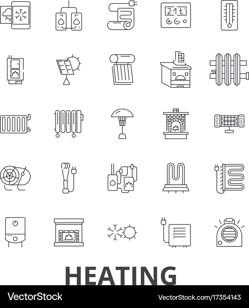 Heating hot heart radiator heater Royalty Free Vector Image