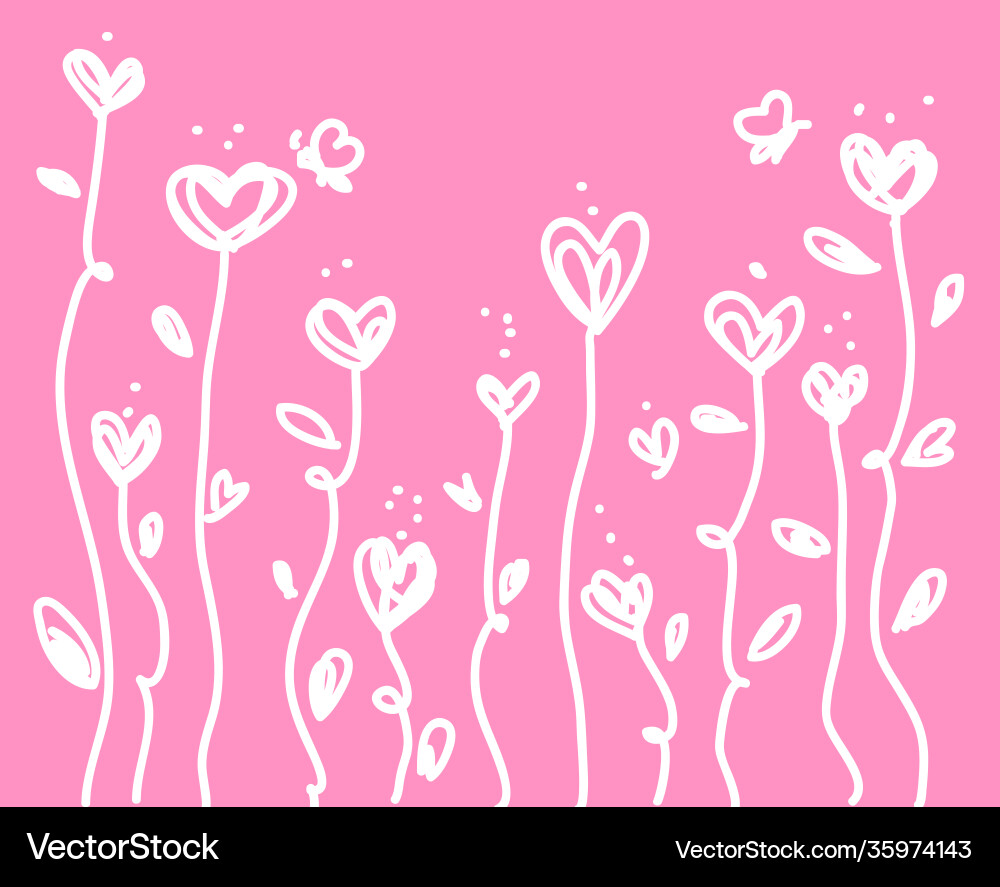 Love flower on pink background design Royalty Free Vector
