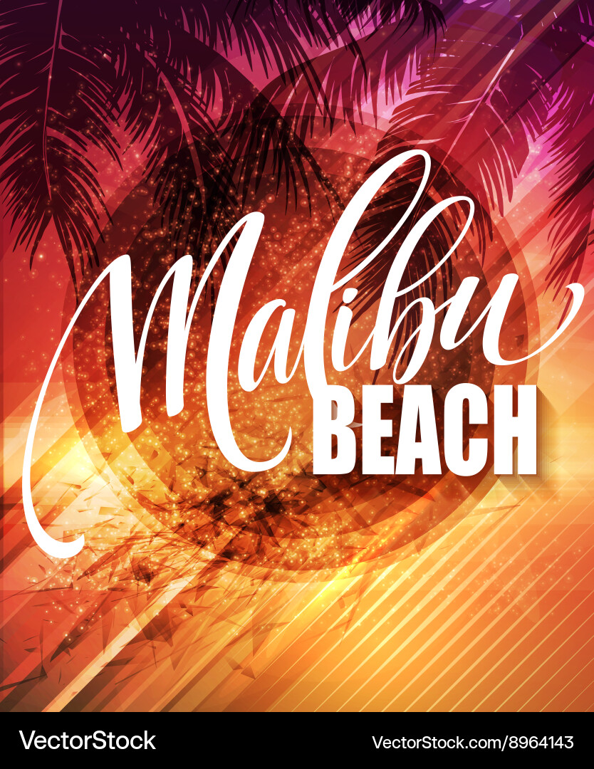 Malibu california handwriting lettering Royalty Free Vector