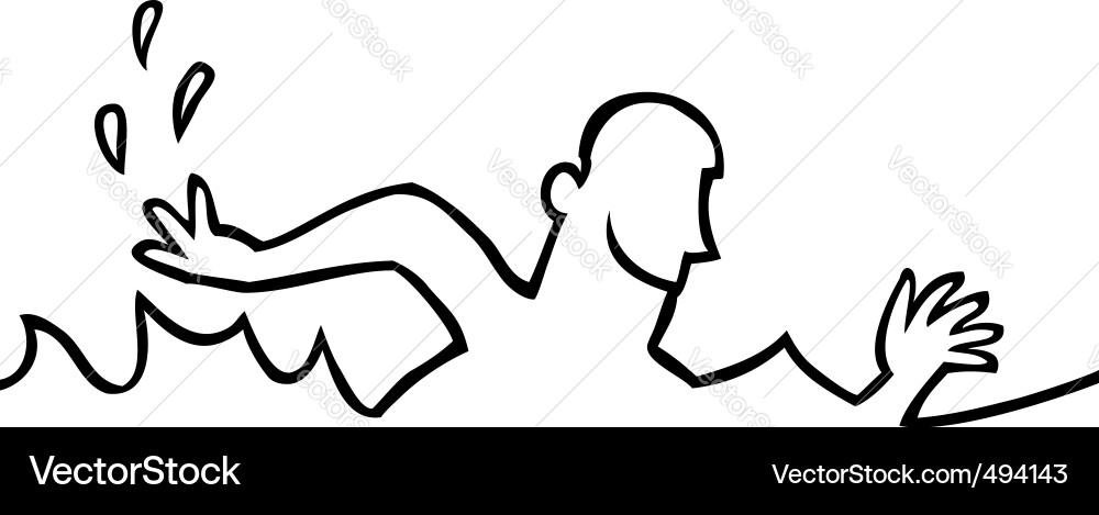 Person swimming in water Royalty Free Vector Image