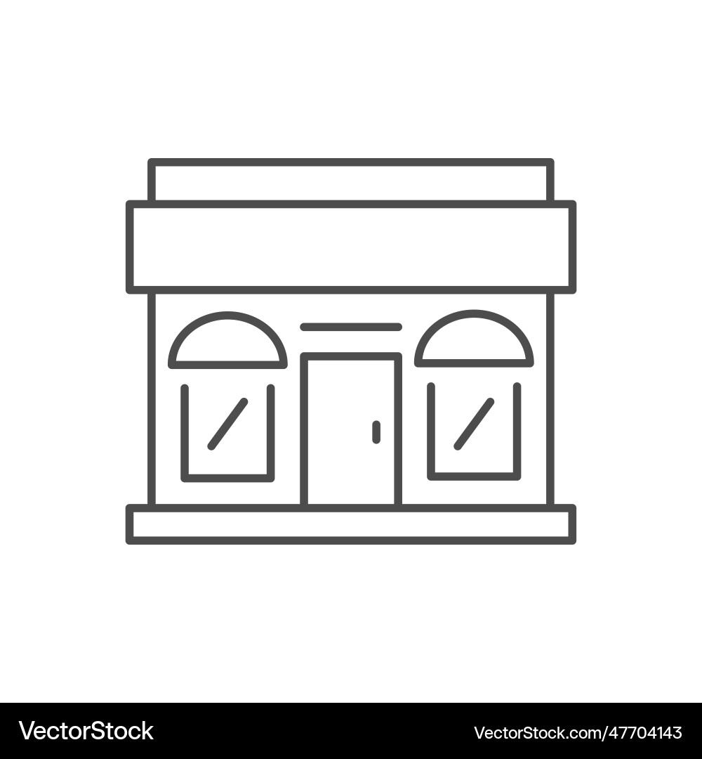 Shop building line outline icon Royalty Free Vector Image