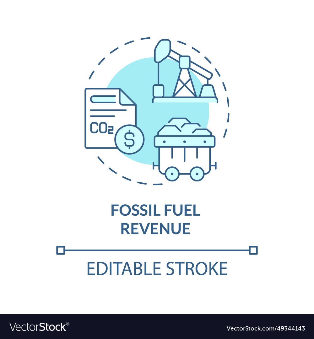 Thin linear blue icon fossil fuel revenue concept Vector Image Thin linear blue icon fossil fuel revenue concept Vector Image