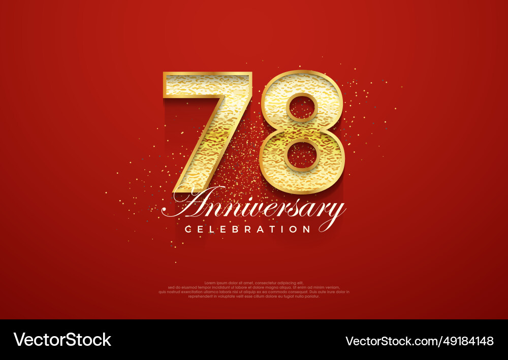78th anniversary number for a birthday Royalty Free Vector