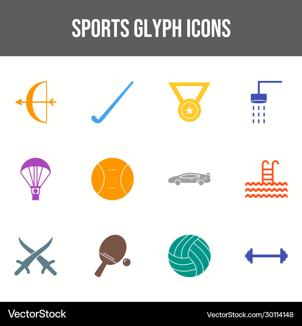 Beautiful sports icon set Royalty Free Vector Image