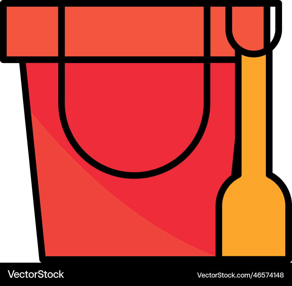 Bucket and shovel icon Royalty Free Vector Image