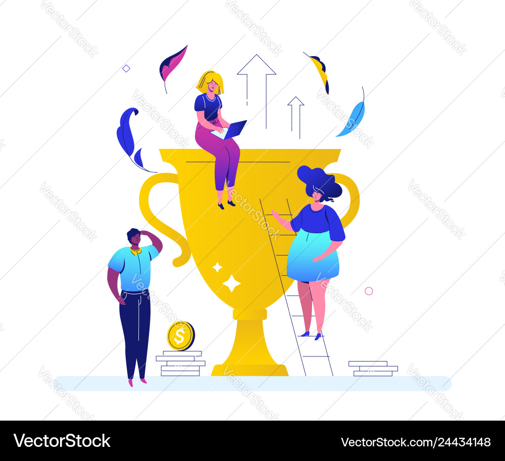 Business success - flat design style colorful Vector Image