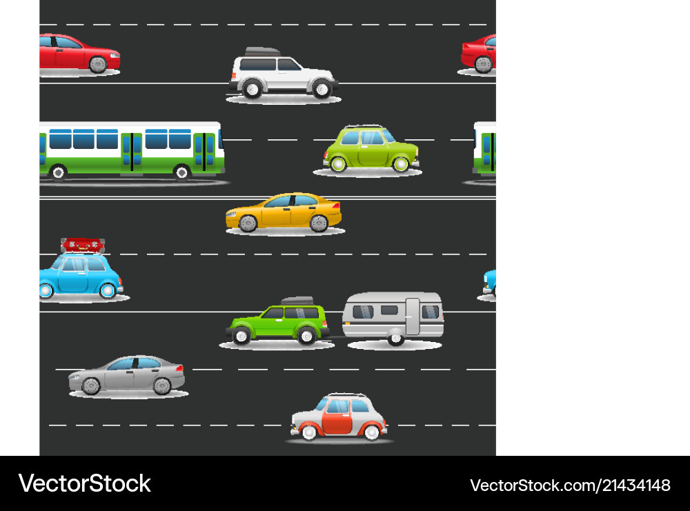 Color modern cars seamless pattern Royalty Free Vector Image