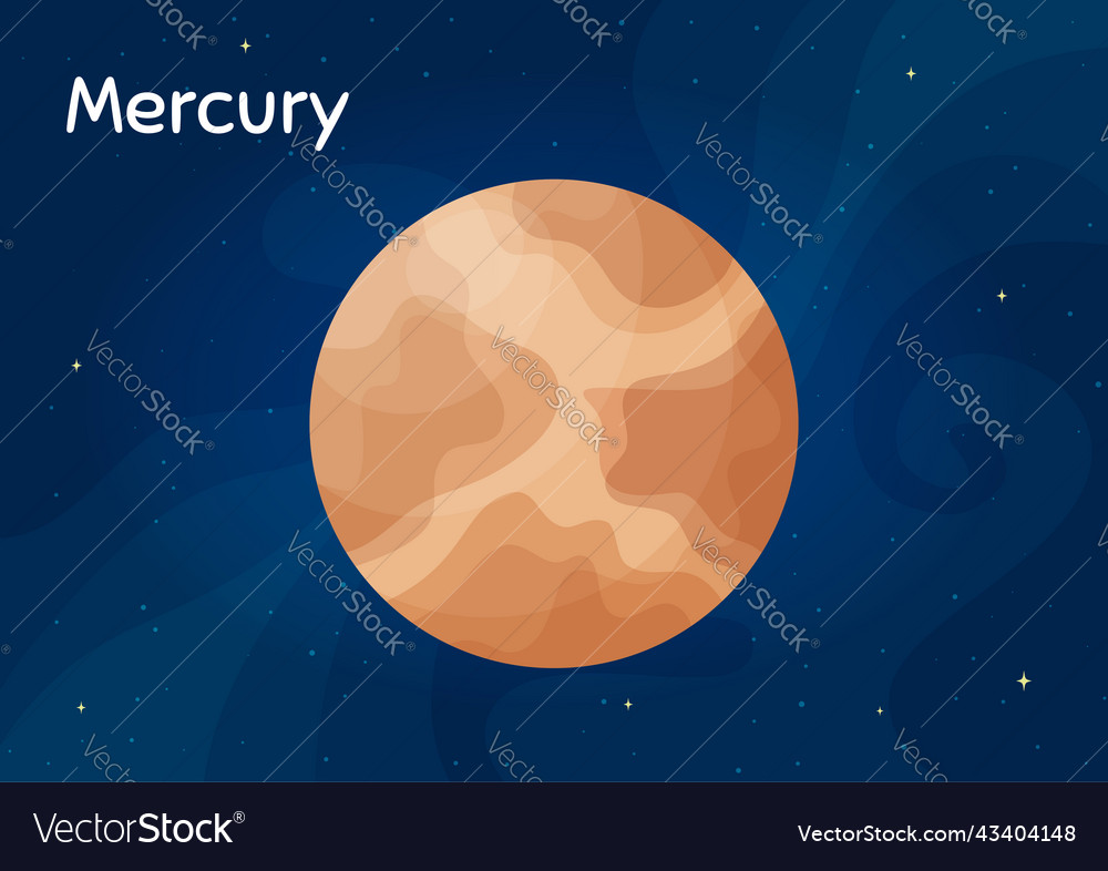 Comic space planet mercury Royalty Free Vector Image Comic space planet mercury Royalty Free Vector Image