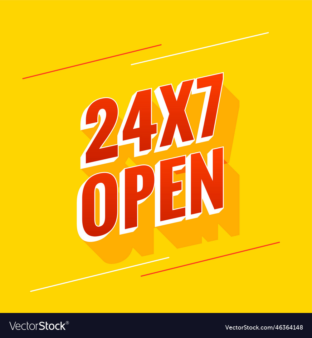 Everyday 24 Hours And 7 Days Open Background Vector Image everyday-24-hours-and-7-days-open-background-vector-image