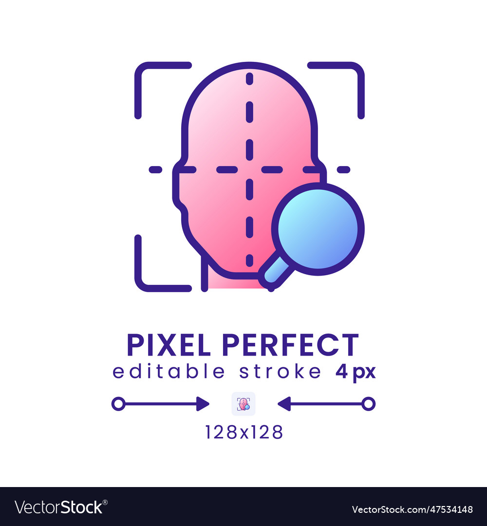 Facial coding gradient fill desktop icon Vector Image