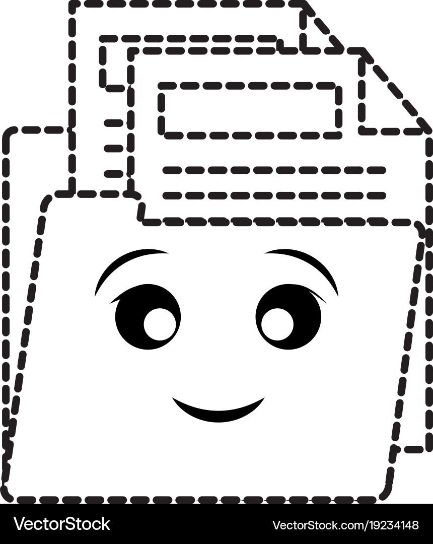 Kawaii folder icon image Royalty Free Vector Image