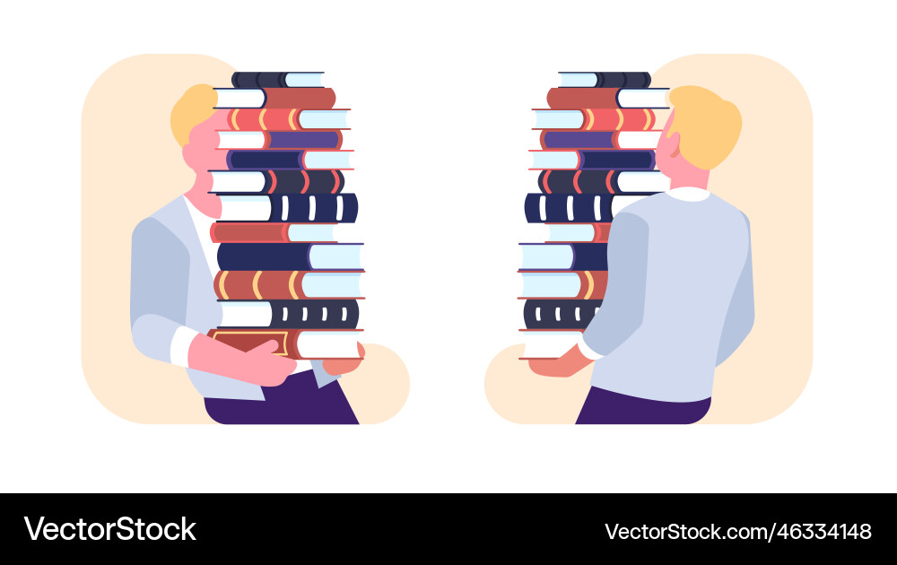 Knowledge and education oriented person carries Vector Image