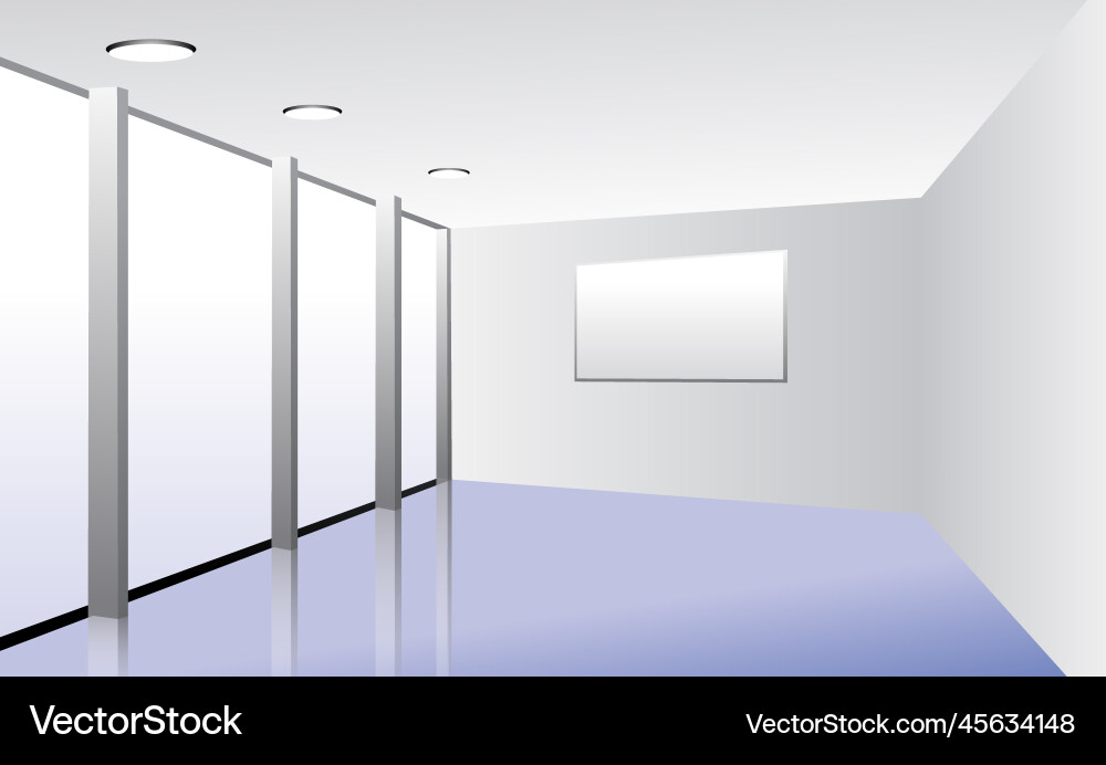 Modern white office interior Royalty Free Vector Image