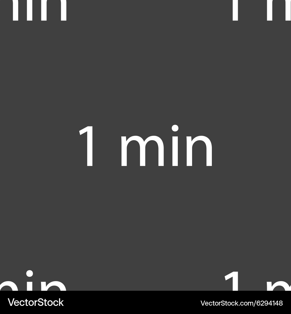 One minutes sign icon seamless pattern on a gray Vector Image